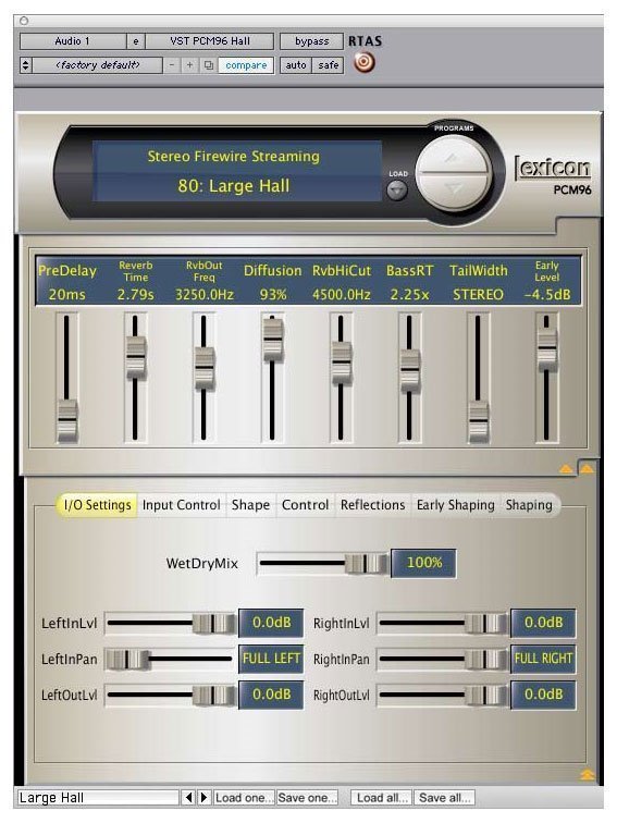 Lexicon PCM 96 | Signal processing - SONOLOGY Toulouse